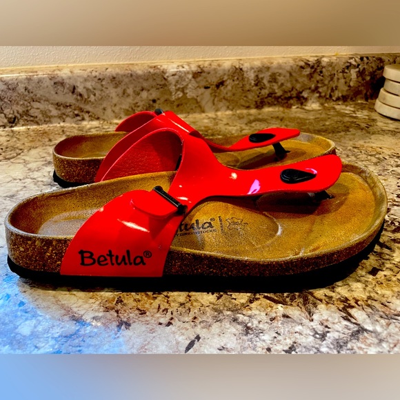 Birkenstock | Shoes | Birkenstock Betula Red Sandals | Poshmark